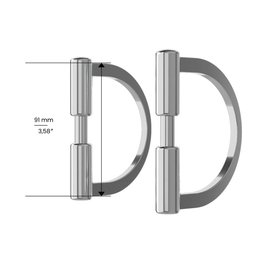 Winderen bit Hunter D-ring - Double Broken Mullen Mouth 135 mm (5.3) - White Edition ...