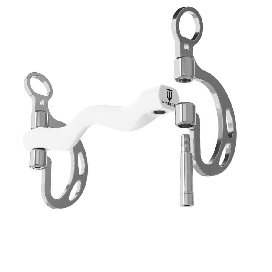 Winderen bit Kimblewick - Ported Mullen Mouth 135 mm (5.3) - White ...