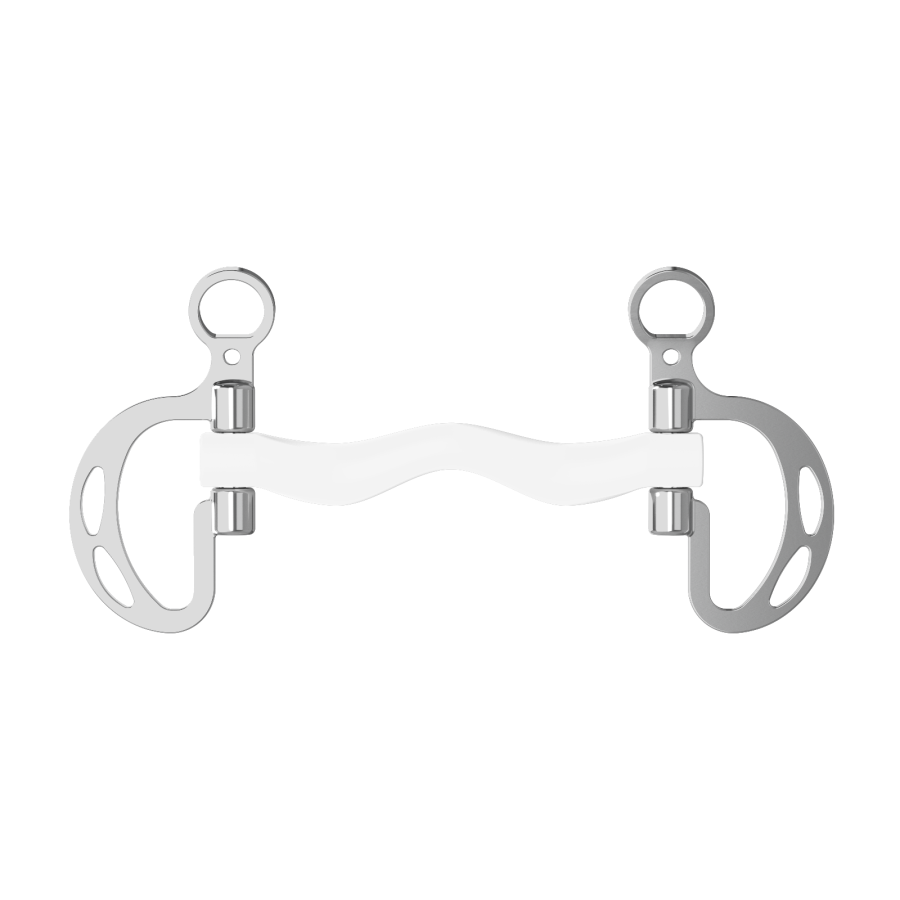 Winderen bit Kimblewick - Ported Mullen Mouth 135 mm (5.3) - White ...