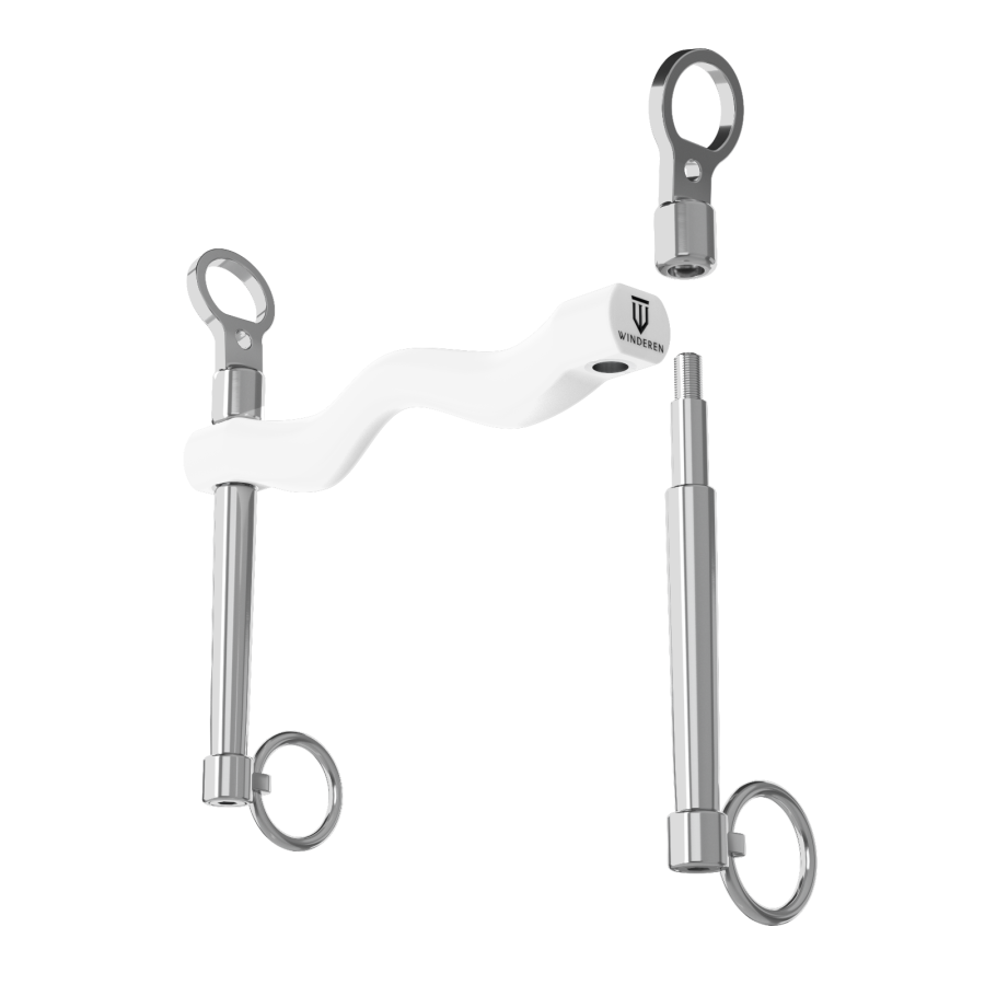 Winderen bit Large Curb - Ported Mullen Mouth 135 mm (5.3) - White ...