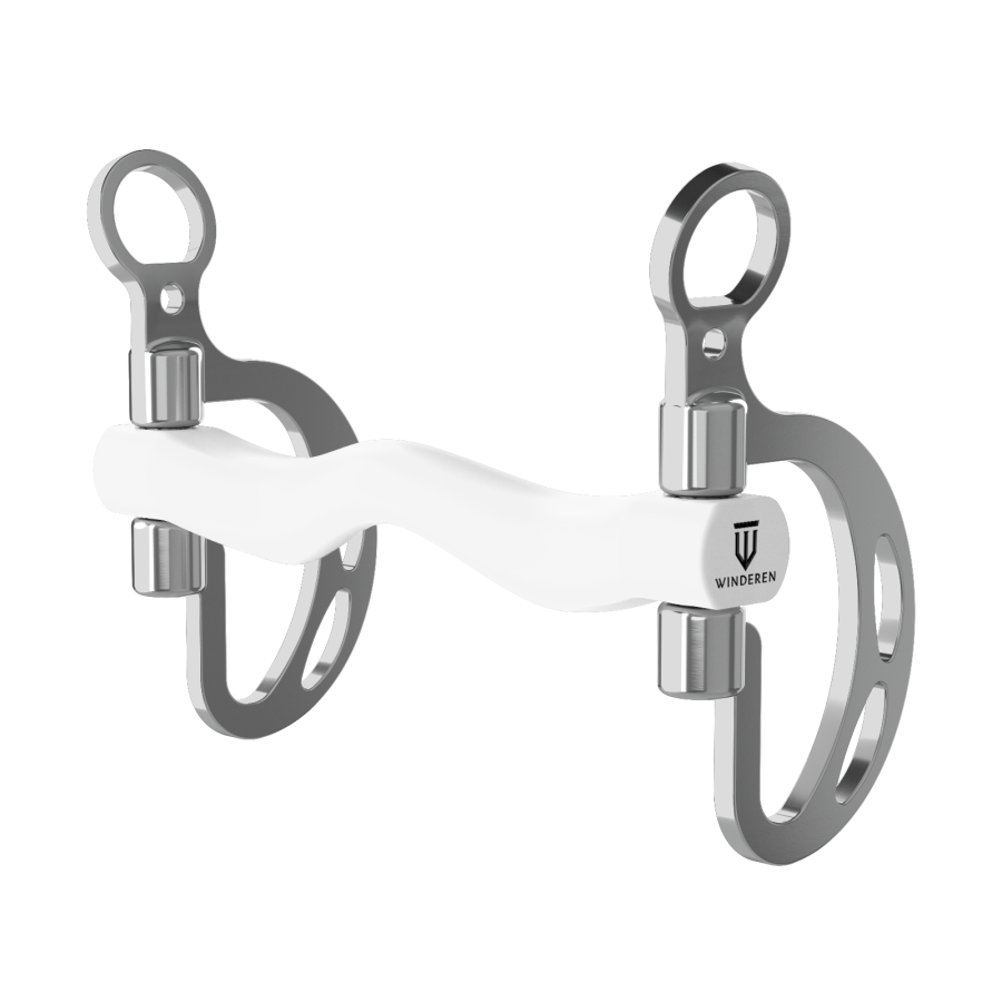 Winderen bit Kimblewick - Ported Mullen Mouth 125 mm (4.9) - White ...