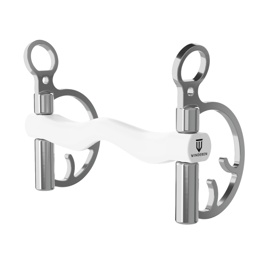 Winderen bit Kimblewick RNF - Ported Mullen Mouth 135 mm (5.3) - White ...