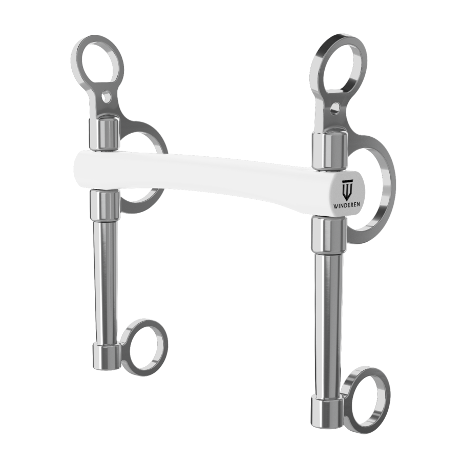 Winderen bit Large Pelham - Super Flexi Mullen Mouth 115 mm (4.5) - White Edition - Comfort ...