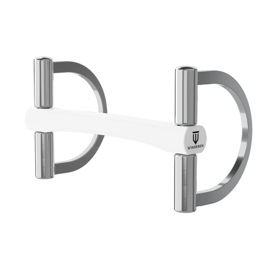 Winderen bit Hunter D-ring - Flexi Mullen Mouth 135 mm (5.3) - White ...