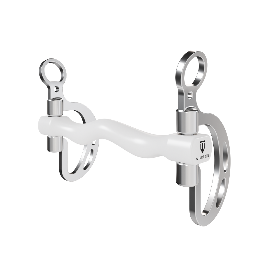 Winderen bit Kimblewick - Ported Mullen Mouth 135 mm (5.3) - White ...