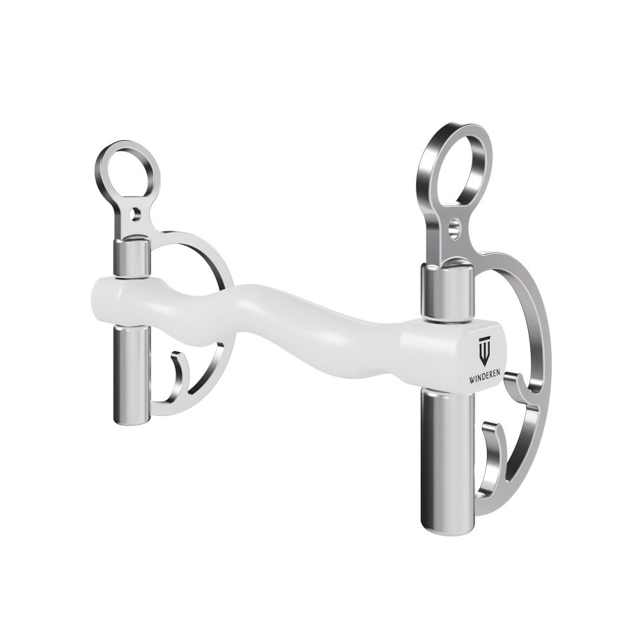 Winderen bit Kimblewick RNF - Ported Mullen Mouth 145 mm (5.7) - White ...