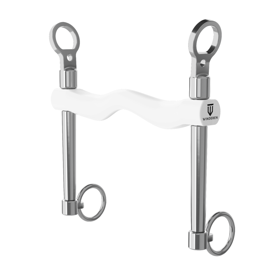 Winderen bit Large Curb - Ported Mullen Mouth 125 mm (4.9) - White ...